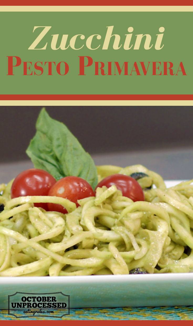 Zucchini Pasta Pesto Primavera - Eating Rules
